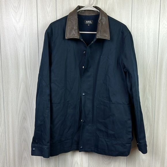 A.P.C. | Jackets & Coats | Apc Mens Jacket Large Blue Canvas Bomber Zip ...